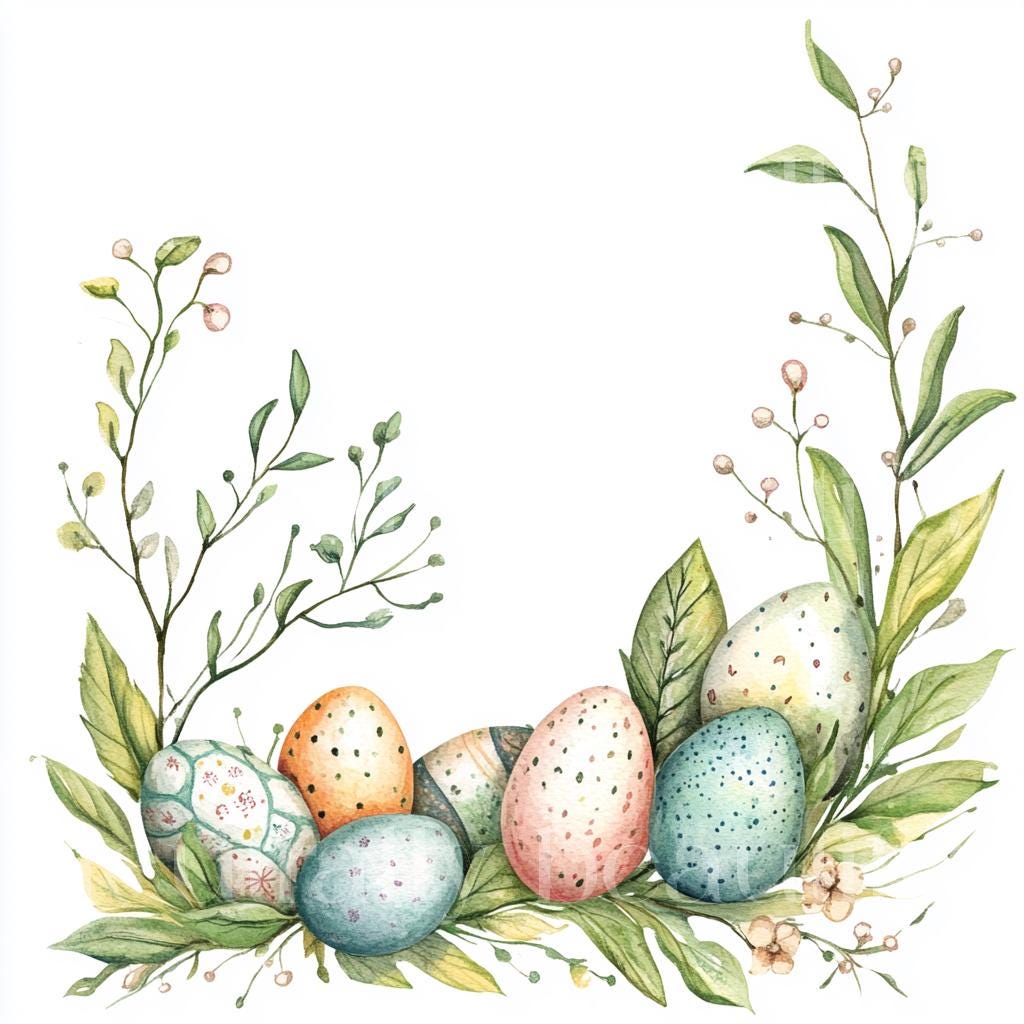 12 X Easter Themed Corners & Edges Downloadable Clipart - Spring Easter ...