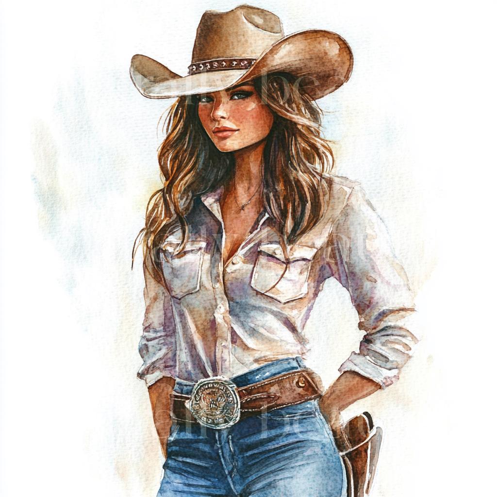 15 X Cowgirls Clipart Bundle - High Quality Jpgs - Western Cowgirl ...