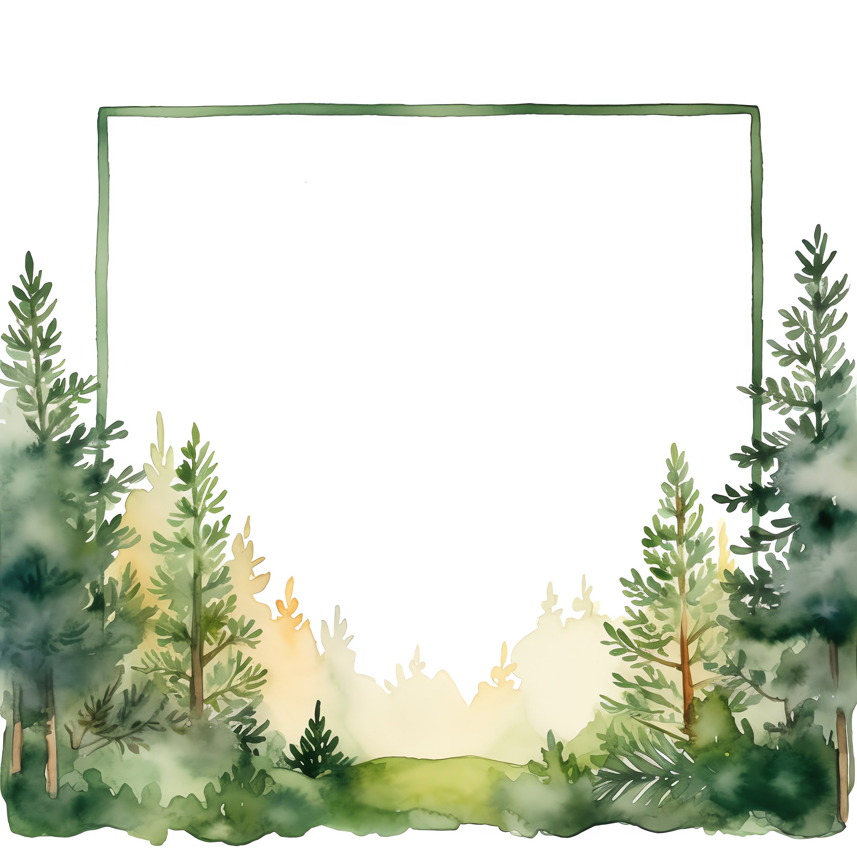 20 X Forest Themed Borders & Edges Downloadable Clipart Watercolour ...