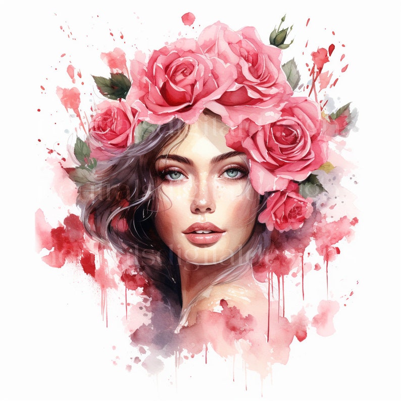 Rose Girls Watercolour Clipart - 10 High Quality Downloadable Jpegs ...