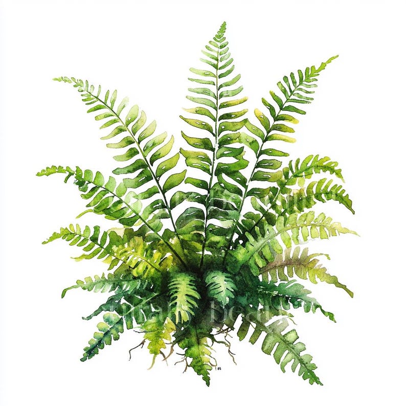 10 X Green Ferns Clipart Bundle - High Quality Jpgs - Plants Botanical ...