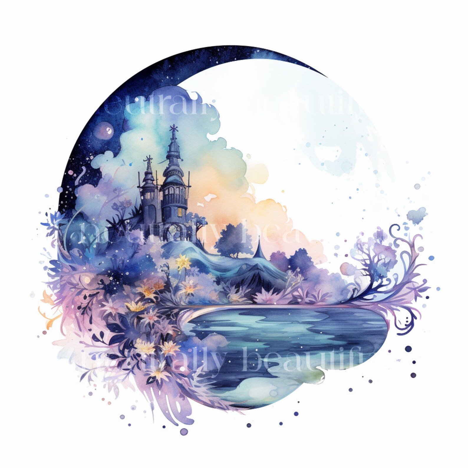 Mythical Moon Downloadable Clipart - 12 Jpgs - Downloadable Printable ...