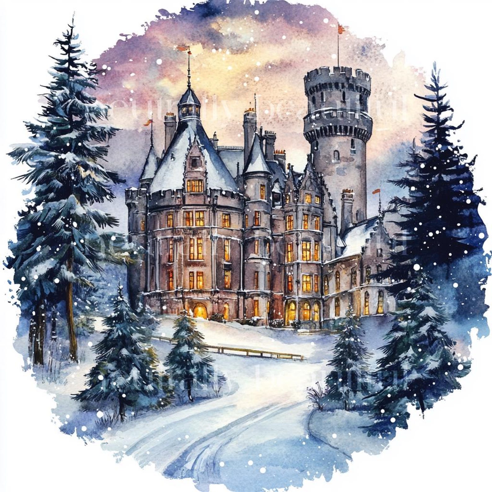 10 X Scottish Castles Clipart Bundle - High Quality Jpgs - Winter ...
