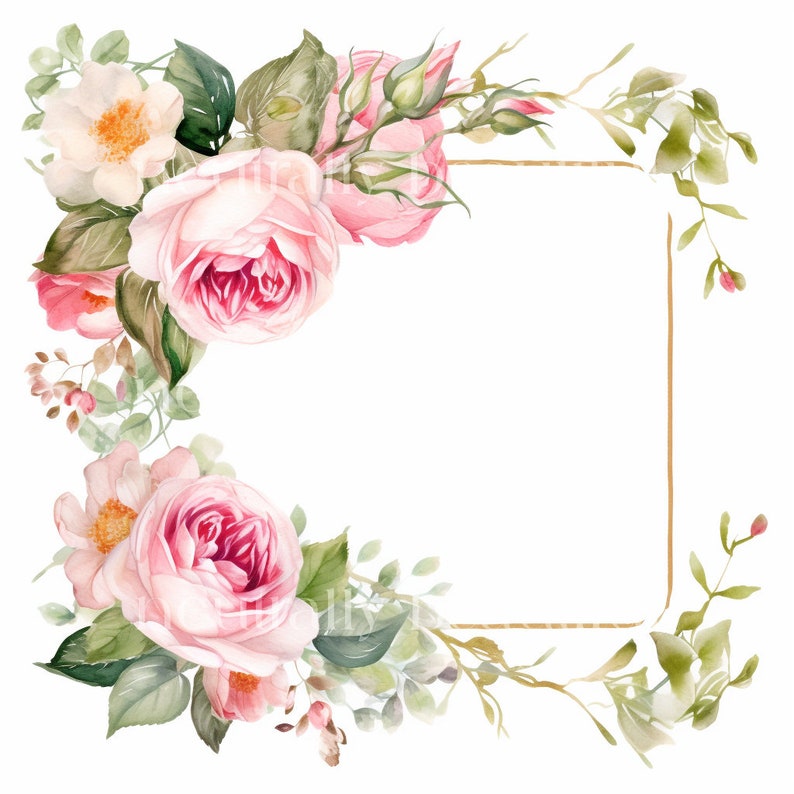 20 X English Rose Floral Borders & Edges Downloadable Clipart - Etsy