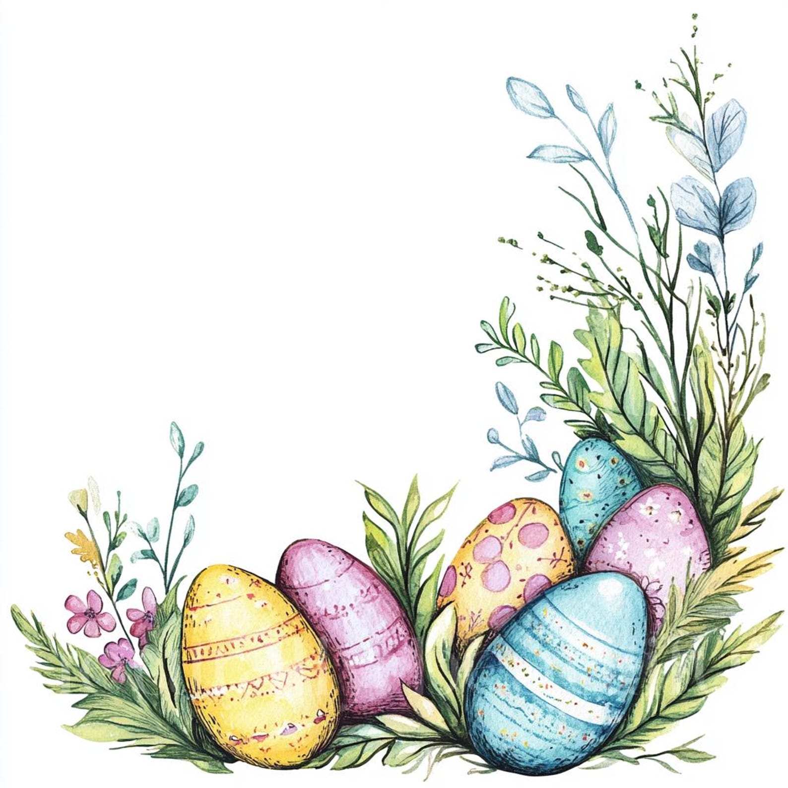 12 X Easter Themed Corners & Edges Downloadable Clipart - Spring Easter ...