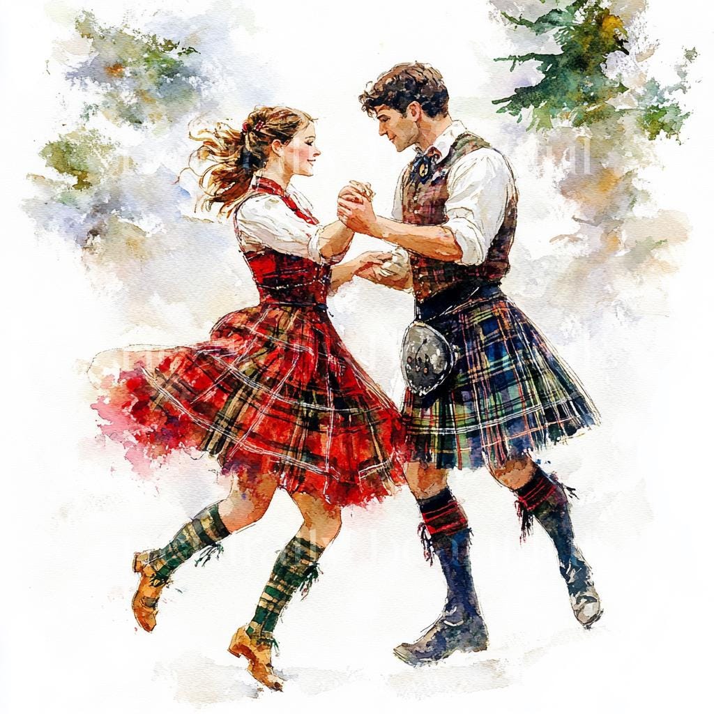 10 X Highland Dancers Clipart Bundle - High Quality Jpgs - New Year's ...