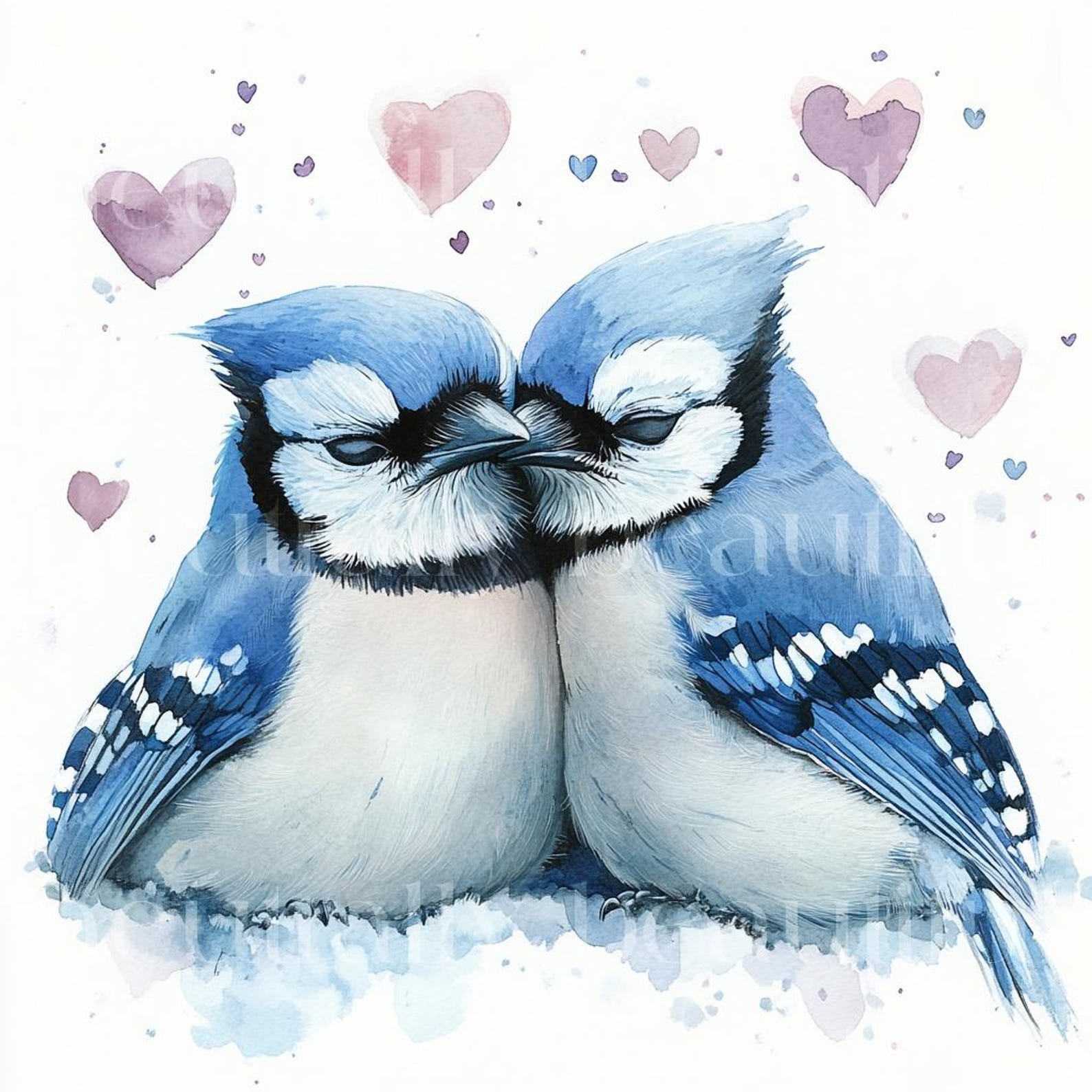 10 X Blue Jays & Hearts Clipart Bundle - High Quality Jpgs - Romantic ...