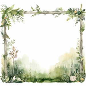 20 X Forest Themed Borders & Edges Downloadable Clipart - Watercolour ...