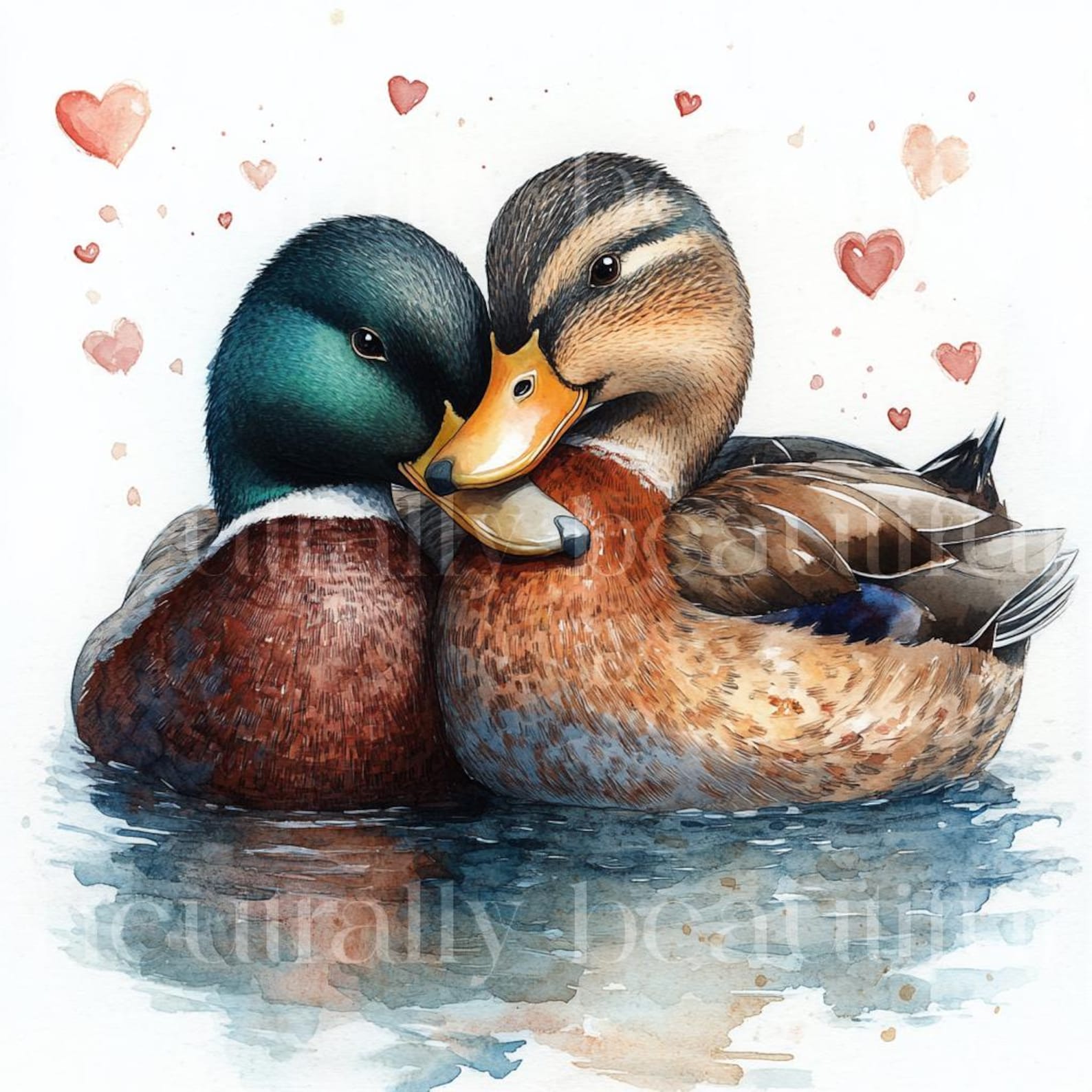 10 X Ducks & Hearts Clipart Bundle - High Quality Jpgs - Romantic ...
