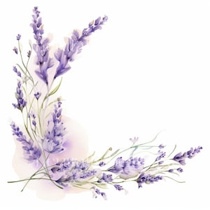 20 X Lavender Borders & Edges Downloadable Clipart - Floral Frame ...