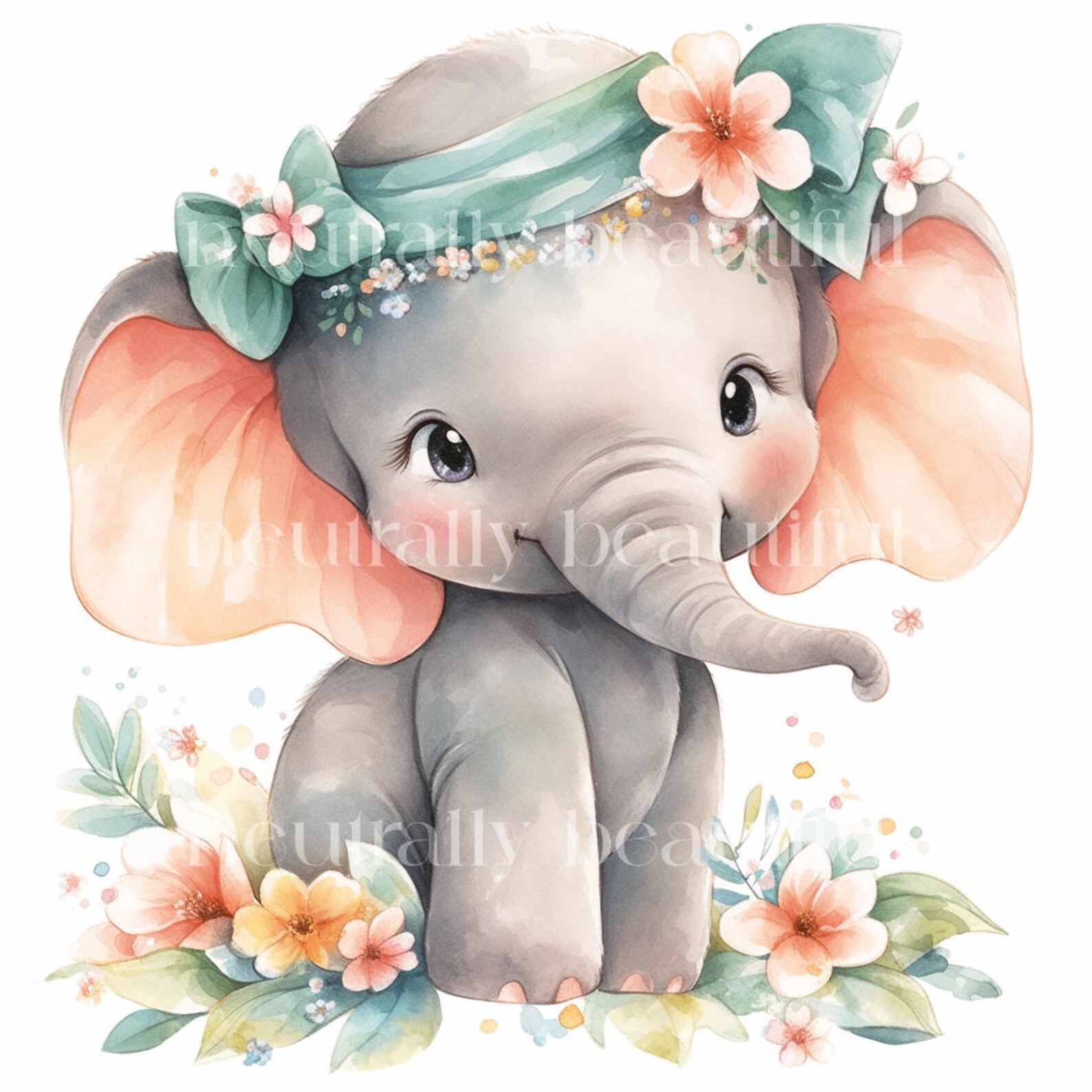Cute Baby Elephants Clipart 10 High Quality Downloadable Jpgs Printable ...