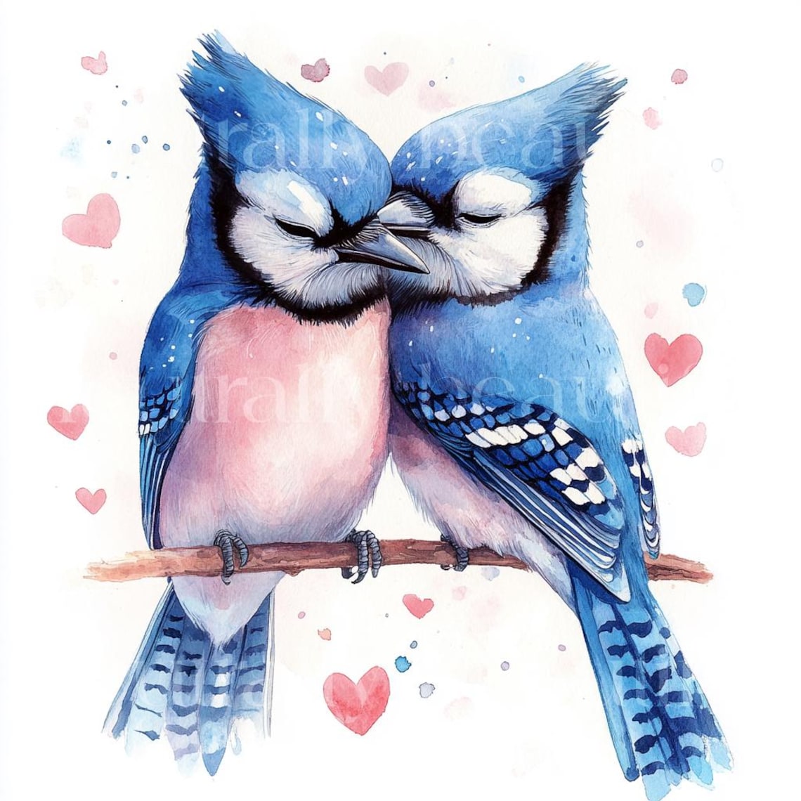 10 X Blue Jays & Hearts Clipart Bundle - High Quality Jpgs - Romantic ...
