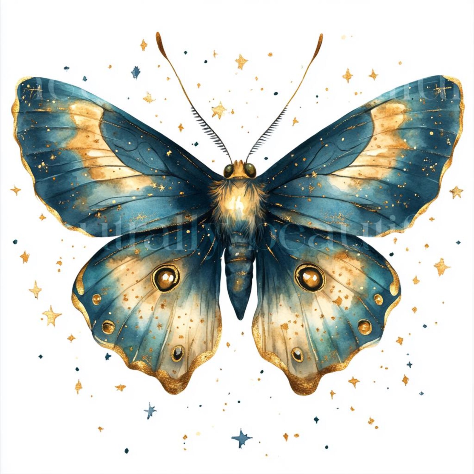 12 X Mythical Moon Moths Clipart - High Quality JPG Bundle - Spiritual ...