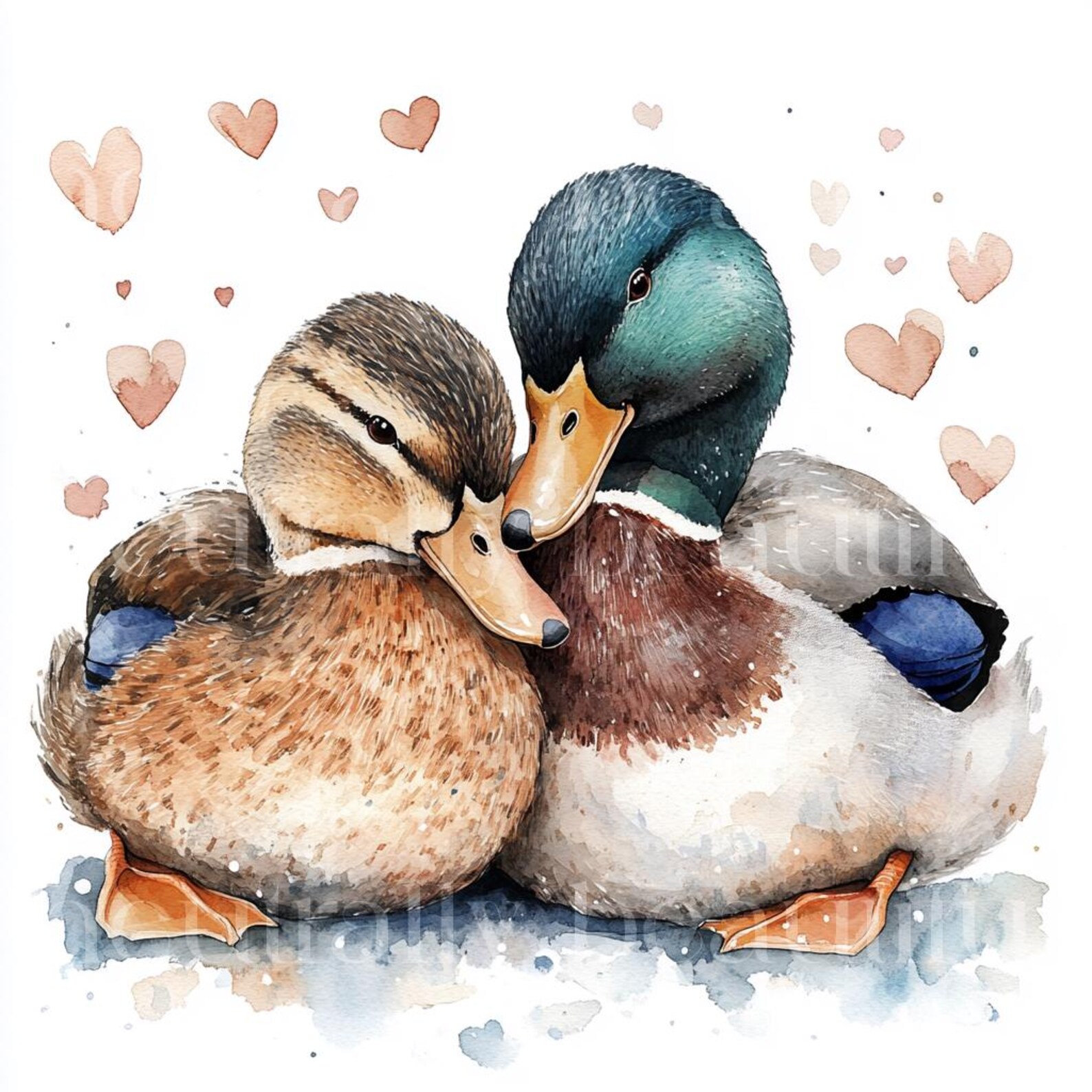 10 X Ducks & Hearts Clipart Bundle - High Quality Jpgs - Romantic ...