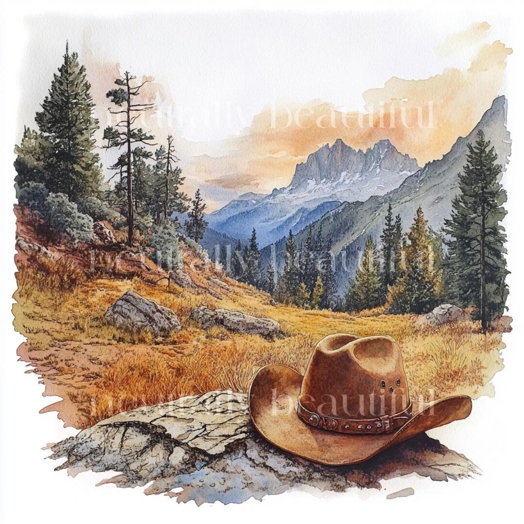 10 X Western Cowboy Scenery Clipart Bundle - High Quality Jpgs - Ranch ...