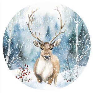 10 X Reindeer Clipart Circle Frames - High Quality Jpgs - Christmas ...