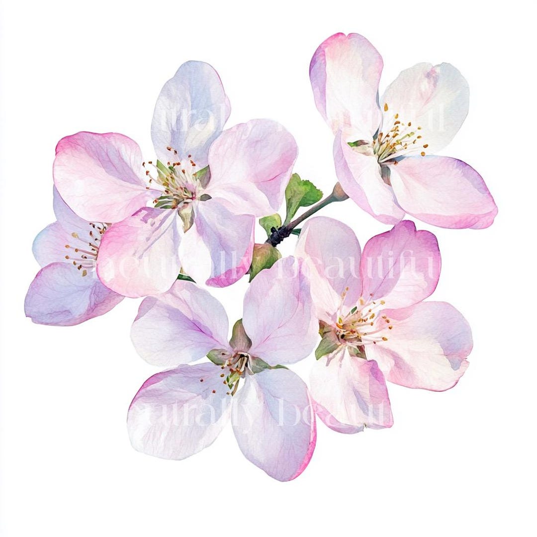 10 X Apple Blossom Clipart Bundle - High Quality Jpgs - Floral ...