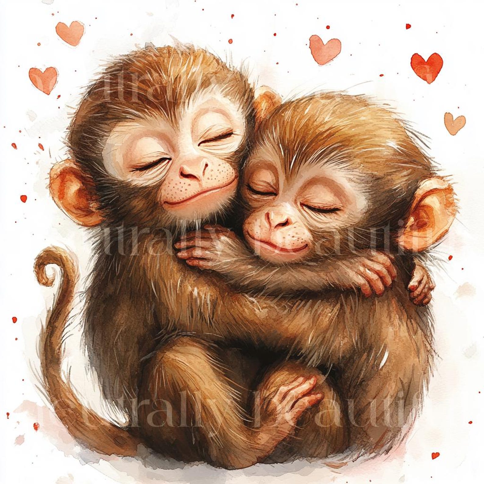 12 X Monkeys & Hearts Clipart Bundle - High Quality Jpgs - Romantic ...