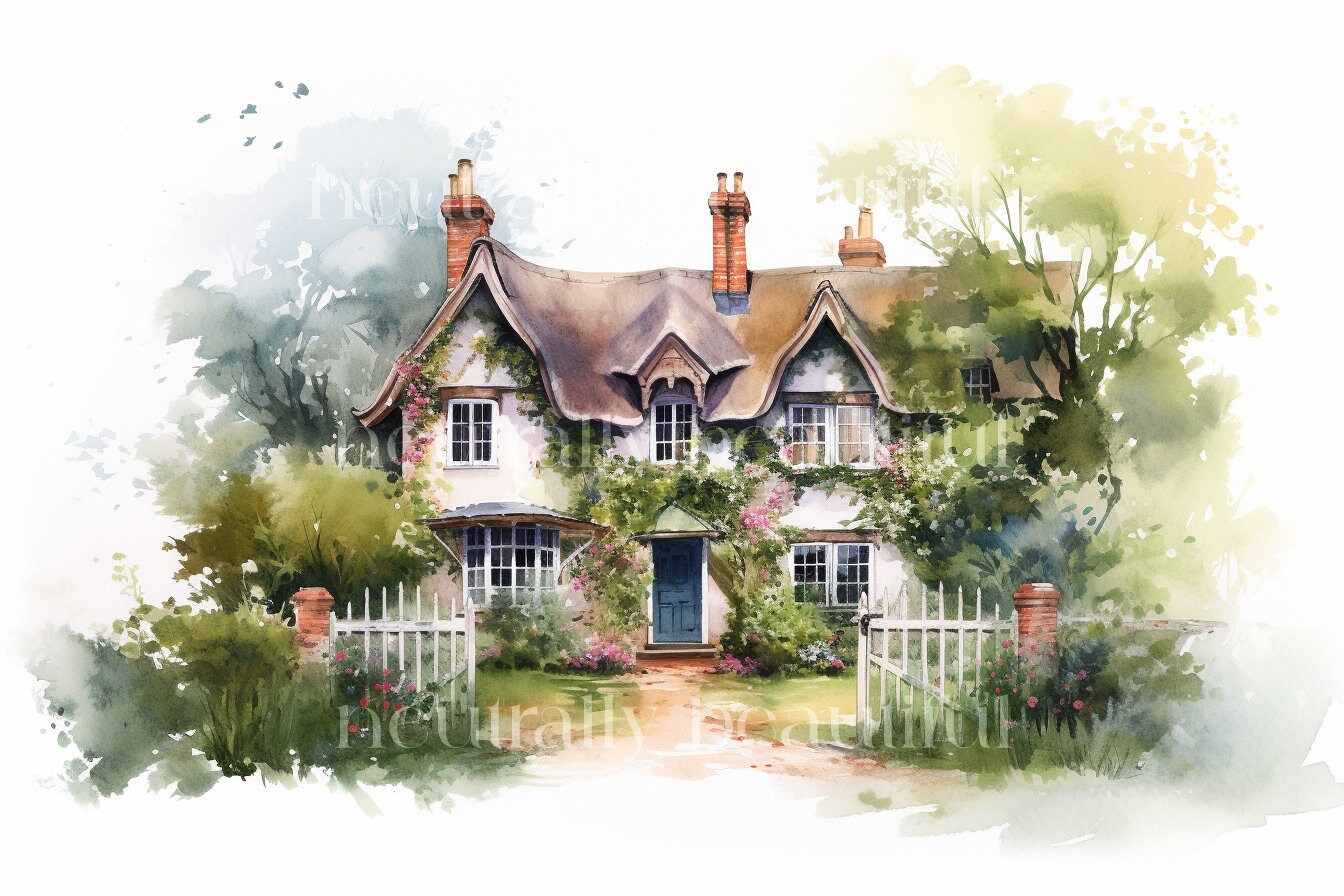 10 Countryside Cottage Prints, Landscape High Quality Downloadable Jpgs ...