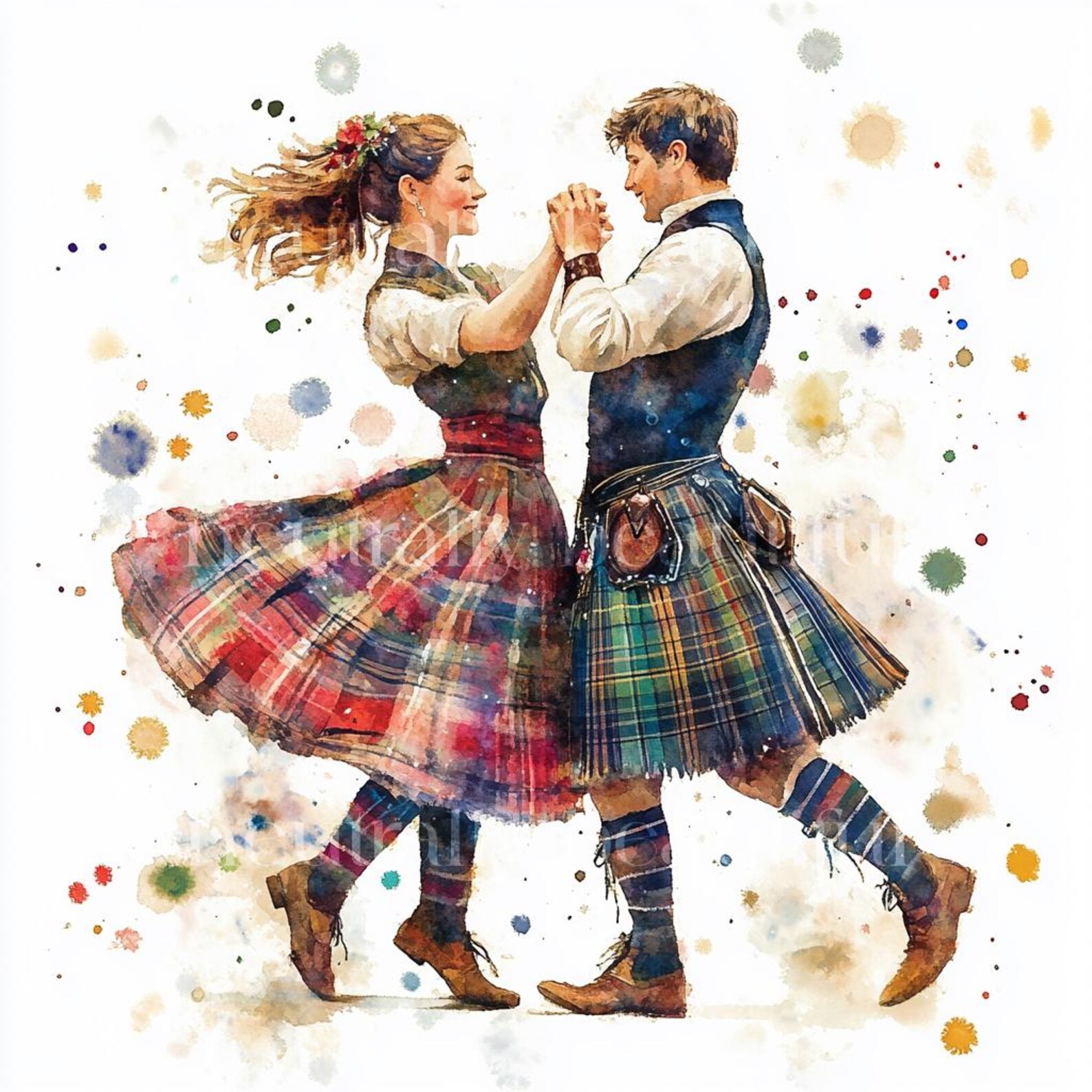 10 X Highland Dancers Clipart Bundle - High Quality Jpgs - New Year's ...