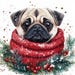 12 X Pug Dogs at Christmas Clipart Bundle - High Quality Jpgs Dog ...
