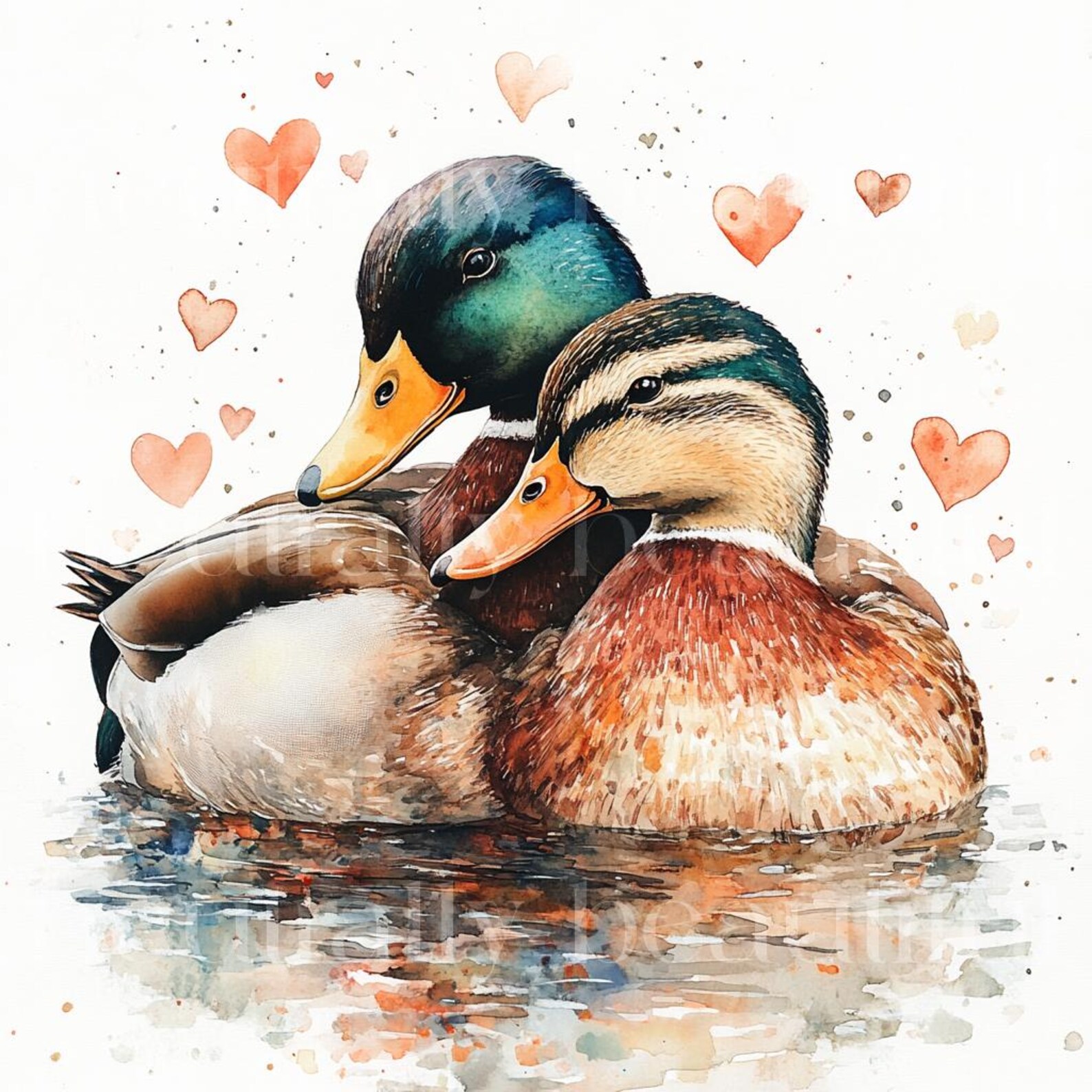 10 X Ducks & Hearts Clipart Bundle - High Quality Jpgs - Romantic ...