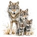 10 X Family of Wolves Clipart - High Quality JPG Bundle - Baby Wolf ...