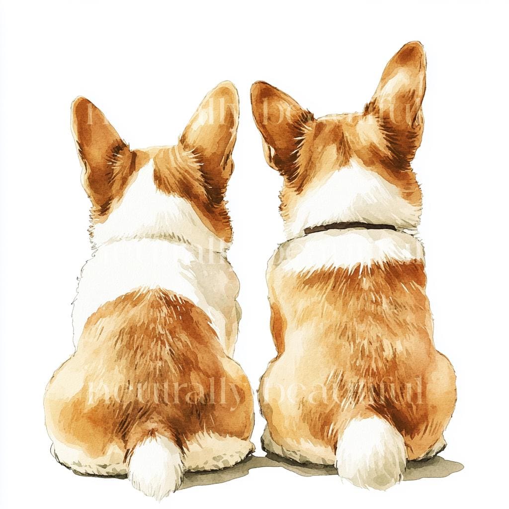 18 X Corgi Dogs Clipart Bundle - High Quality JPG Watercolour Printable ...