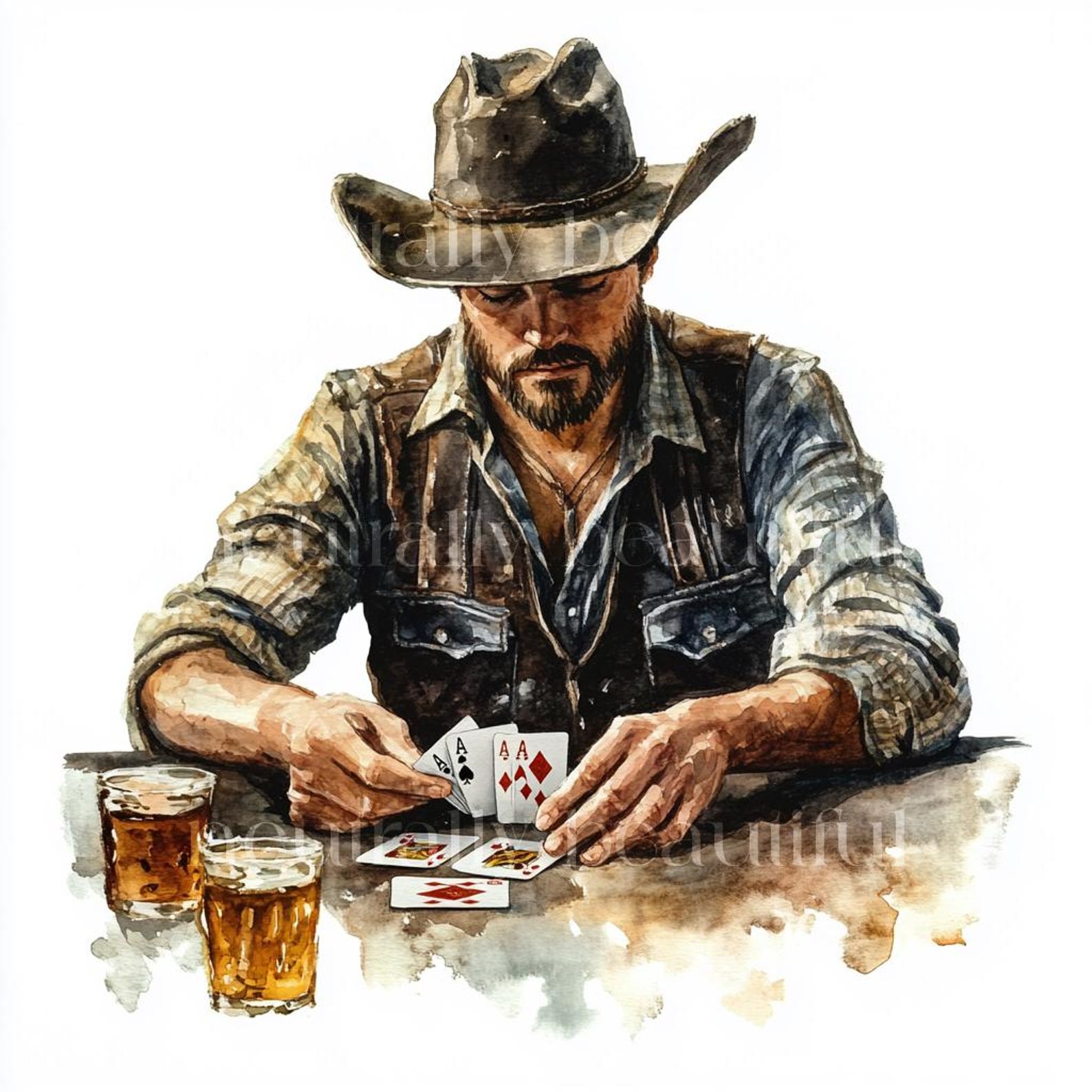 10 X Cowboys Playing Cards Clipart Bundle - High Quality Jpgs - Western ...