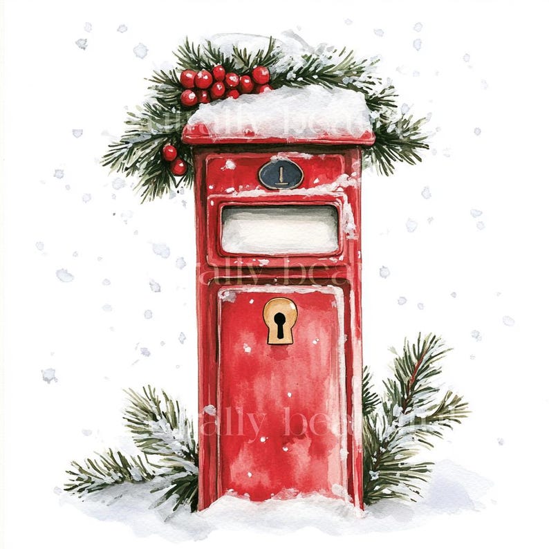 10 X Christmas Christmas Postbox - High Quality Jpgs - Postal Box ...
