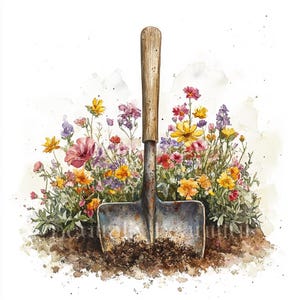 10 X Garden Spade Clipart Bundle High Quality Jpgs Gardening Spring ...