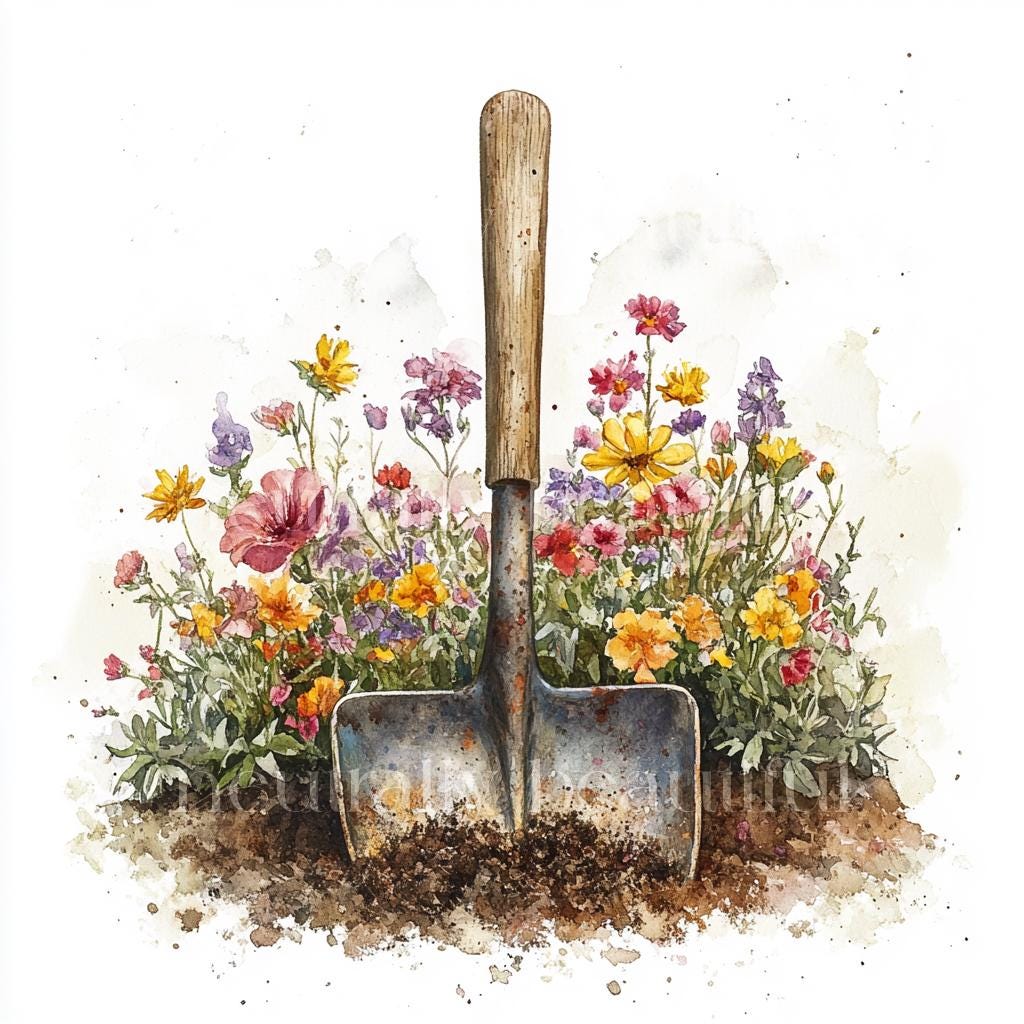 10 X Garden Spade Clipart Bundle - High Quality Jpgs - Gardening Spring ...