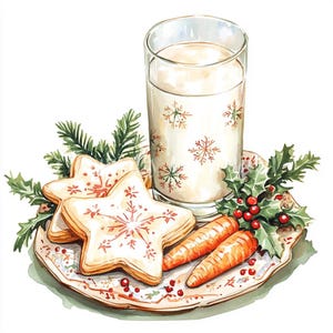 10 X Cookies & Milk for Santa Christmas Clipart Bundle - High Quality ...