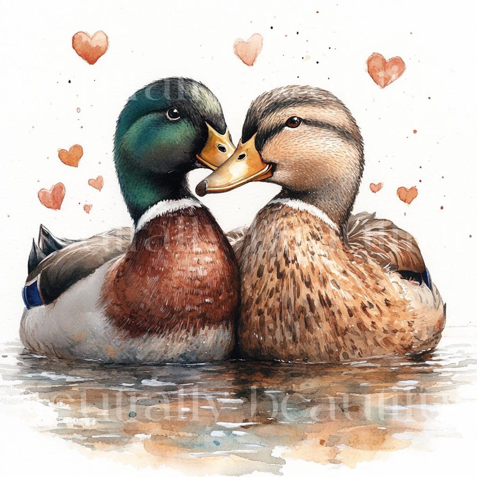 10 X Ducks & Hearts Clipart Bundle - High Quality Jpgs - Romantic ...