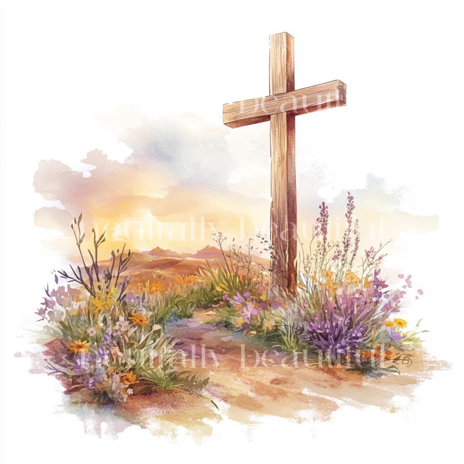 10 X Easter Christian Cross Scenes Clipart Bundle, High Quality JPG ...