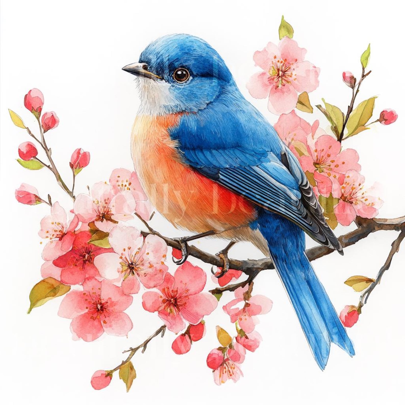 12 X Spring Bluebirds Clipart - High Quality JPG Bundle - Wild Birds ...