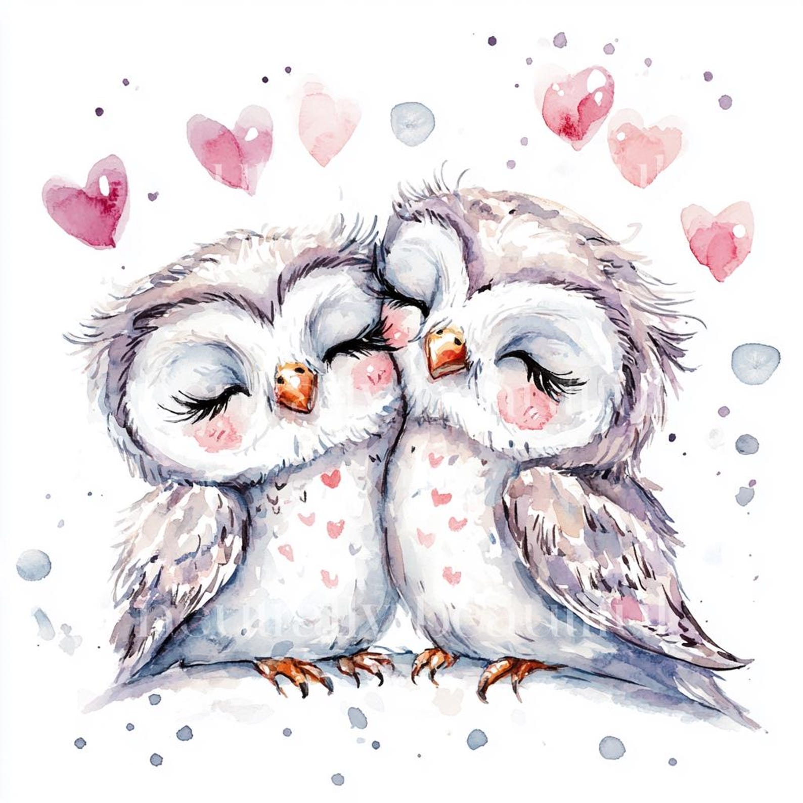 10 X Owls & Hearts Couple Clipart Bundle - High Quality Jpgs - Romantic ...