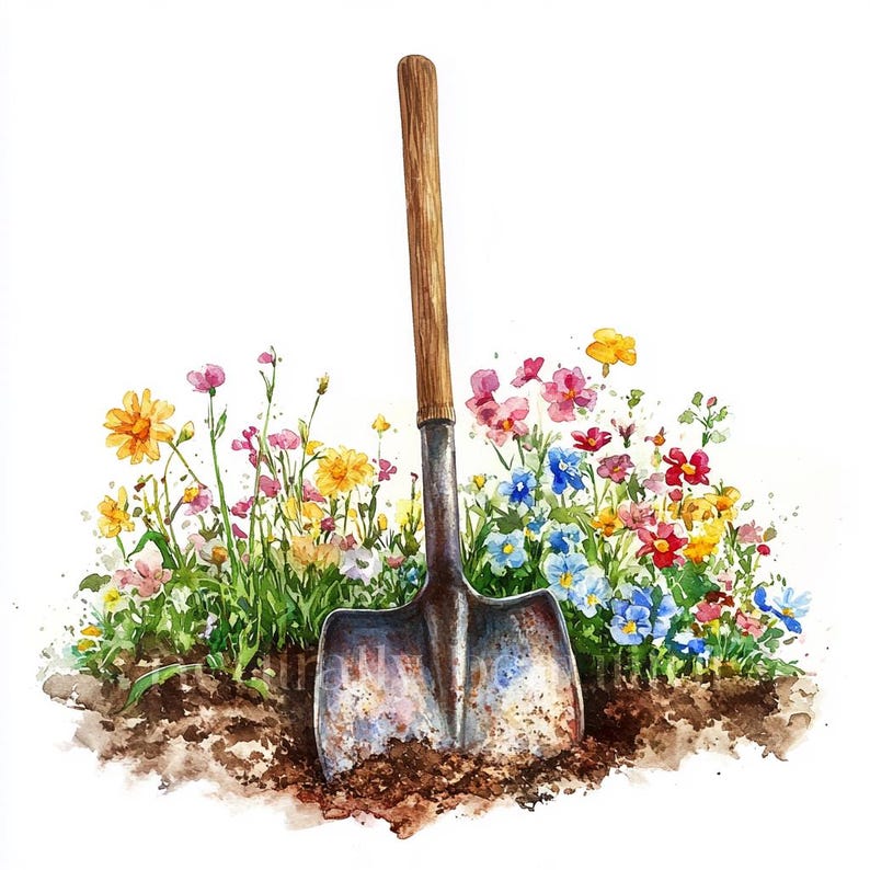 10 X Garden Spade Clipart Bundle - High Quality Jpgs - Gardening Spring ...