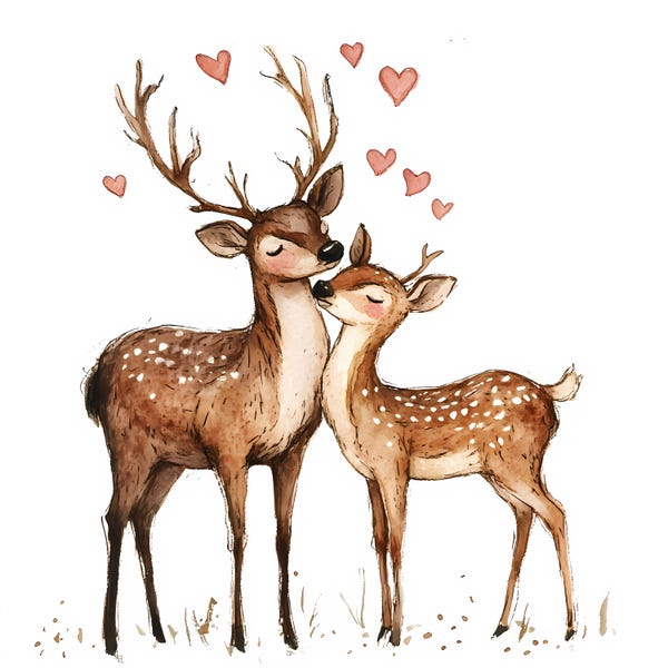 Heart Stag - Etsy