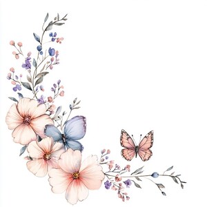 12 X Pretty Butterfly Corners & Edges Downloadable Clipart ...