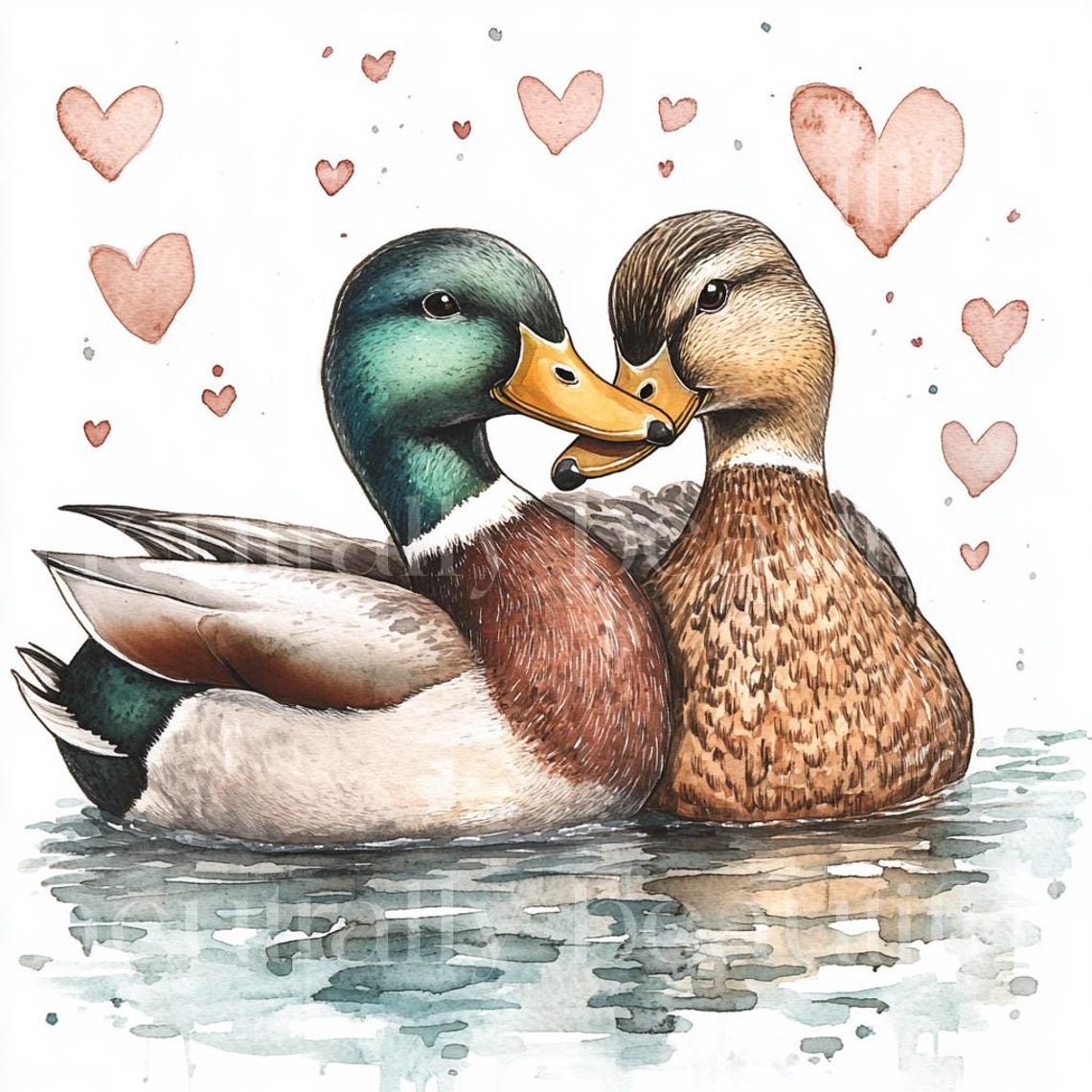 10 X Ducks & Hearts Clipart Bundle - High Quality Jpgs - Romantic ...