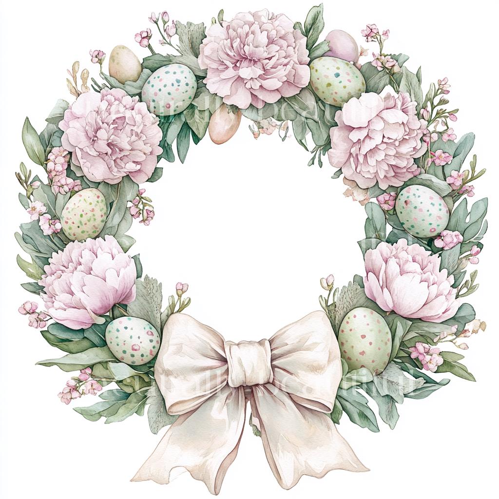 10 X Easter Floral Wreaths Clipart Bundle, High Quality JPG Instant ...