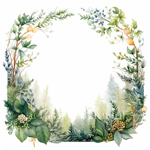 20 X Forest Themed Borders & Edges Downloadable Clipart - Watercolour ...