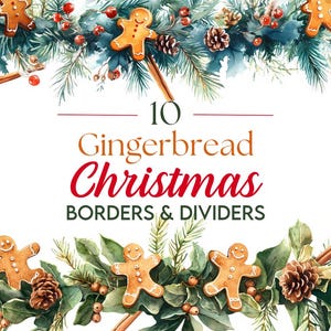 10 X Gingerbread Christmas Borders/edges Downloadable Clipart Bundle ...