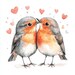 10 X Robins & Hearts Clipart Bundle - High Quality Jpgs - Romantic ...