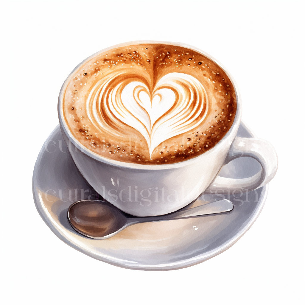 Pretty Latte Clipart - 10 High Quality Downloadable Jpgs - Watercolour ...