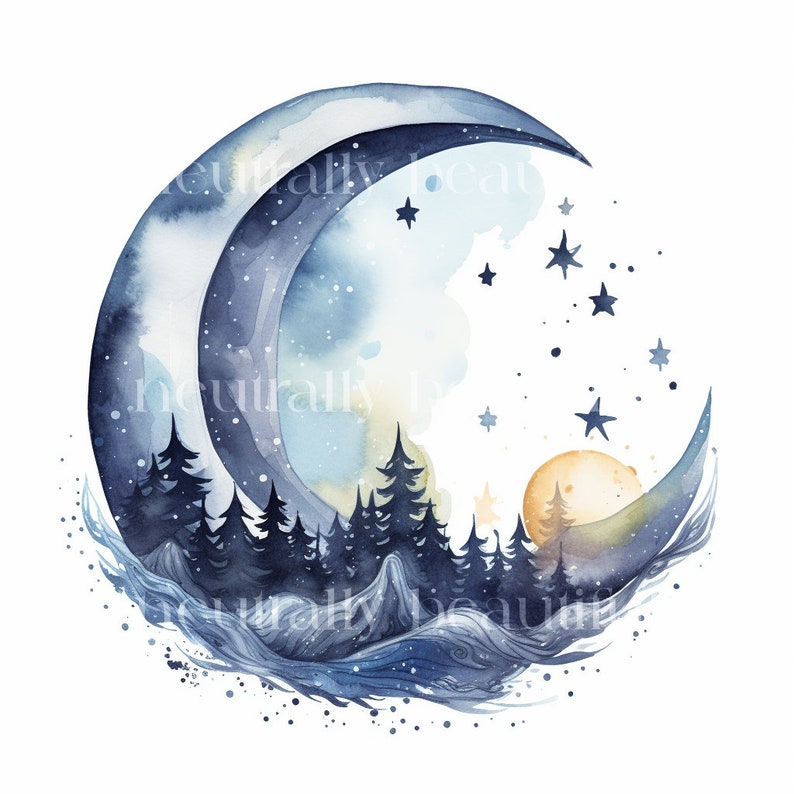 Mythical Moon Downloadable Clipart 12 Jpgs Downloadable Printable ...