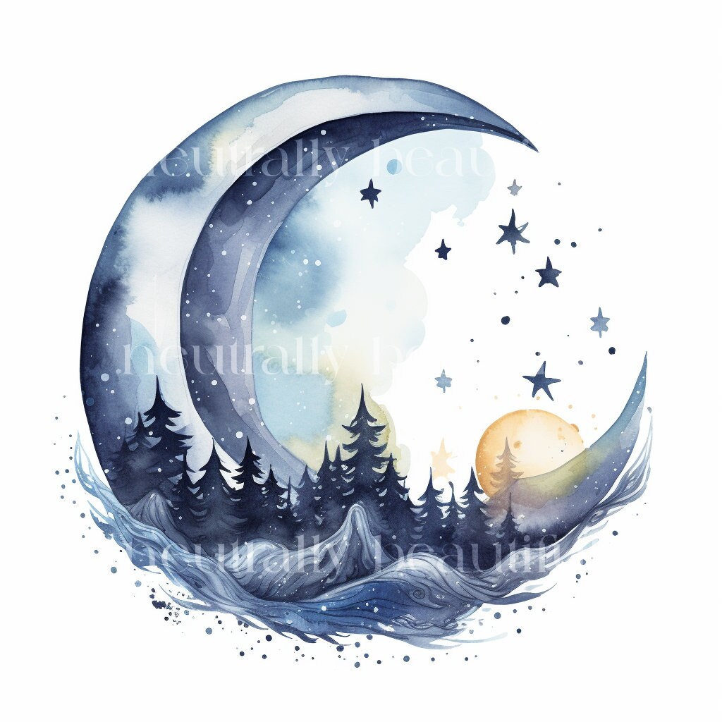 Mythical Moon Downloadable Clipart - 12 Jpgs - Downloadable Printable ...