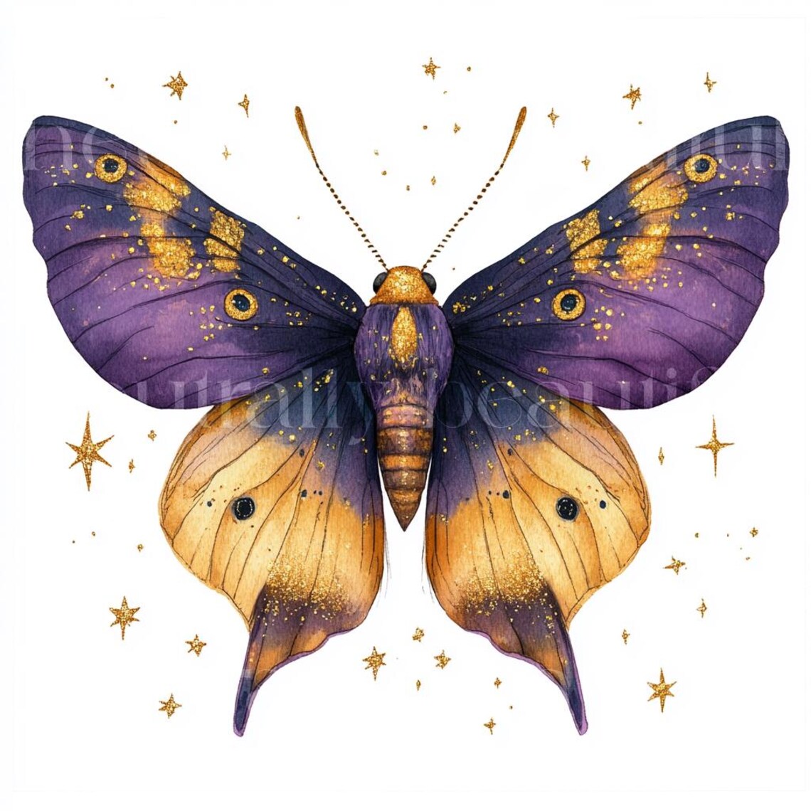 12 X Mythical Moon Moths Clipart - High Quality JPG Bundle - Spiritual ...