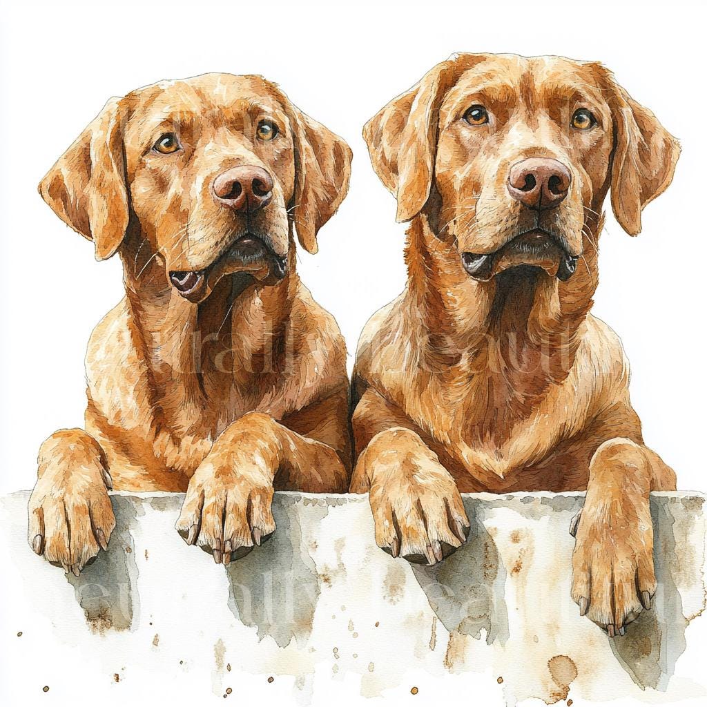 12 X Two Fox Red Labradors Clipart Bundle - High Quality Jpgs ...